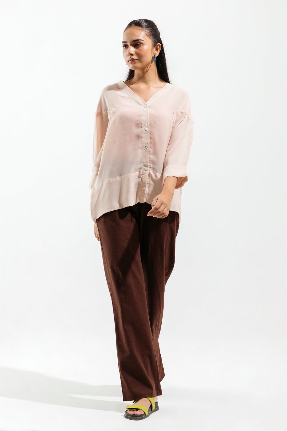 Beechtree - Off White Button Down Top – Western.pk