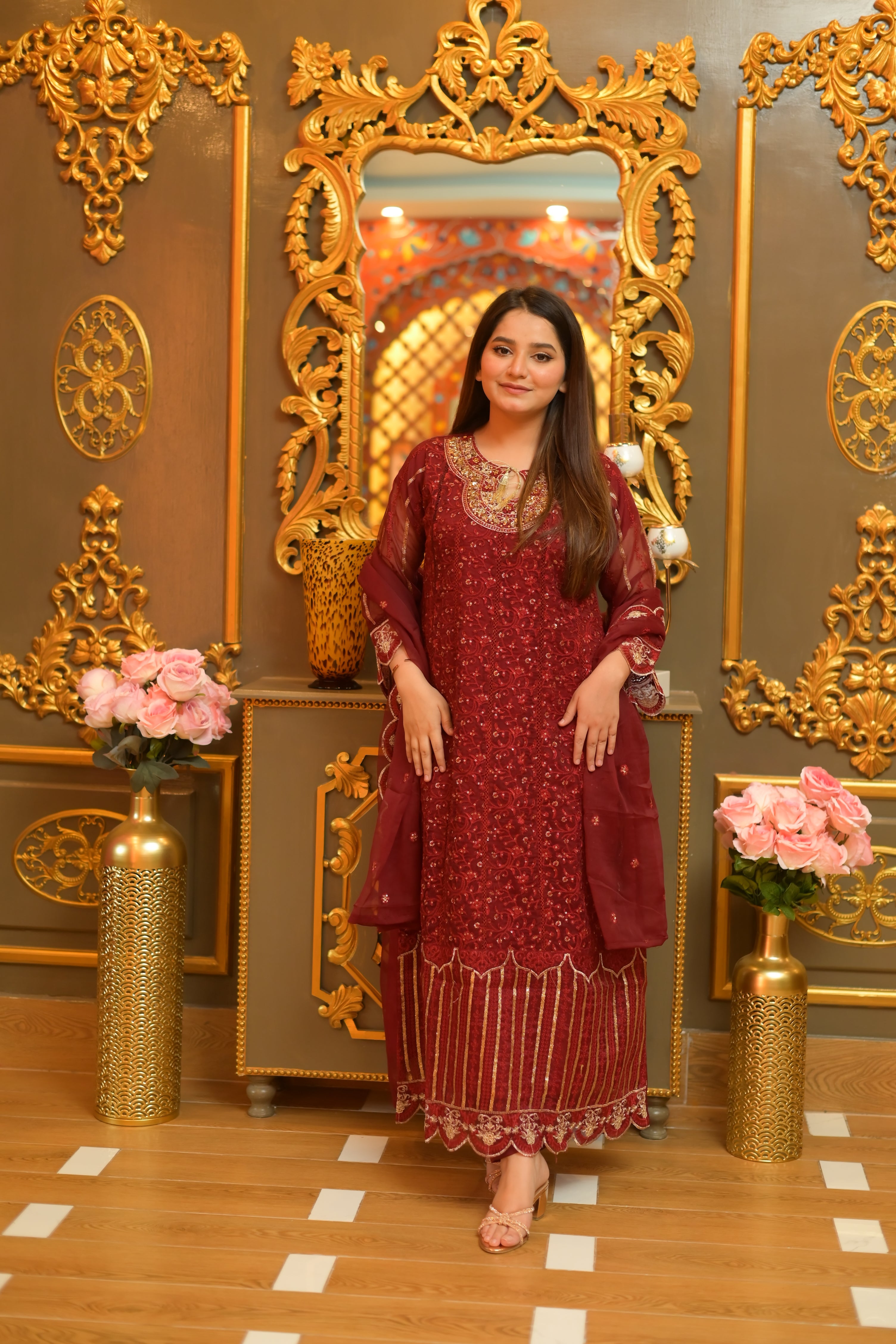 Four Season Boutique - Iffi Mano Maroon – Western.pk