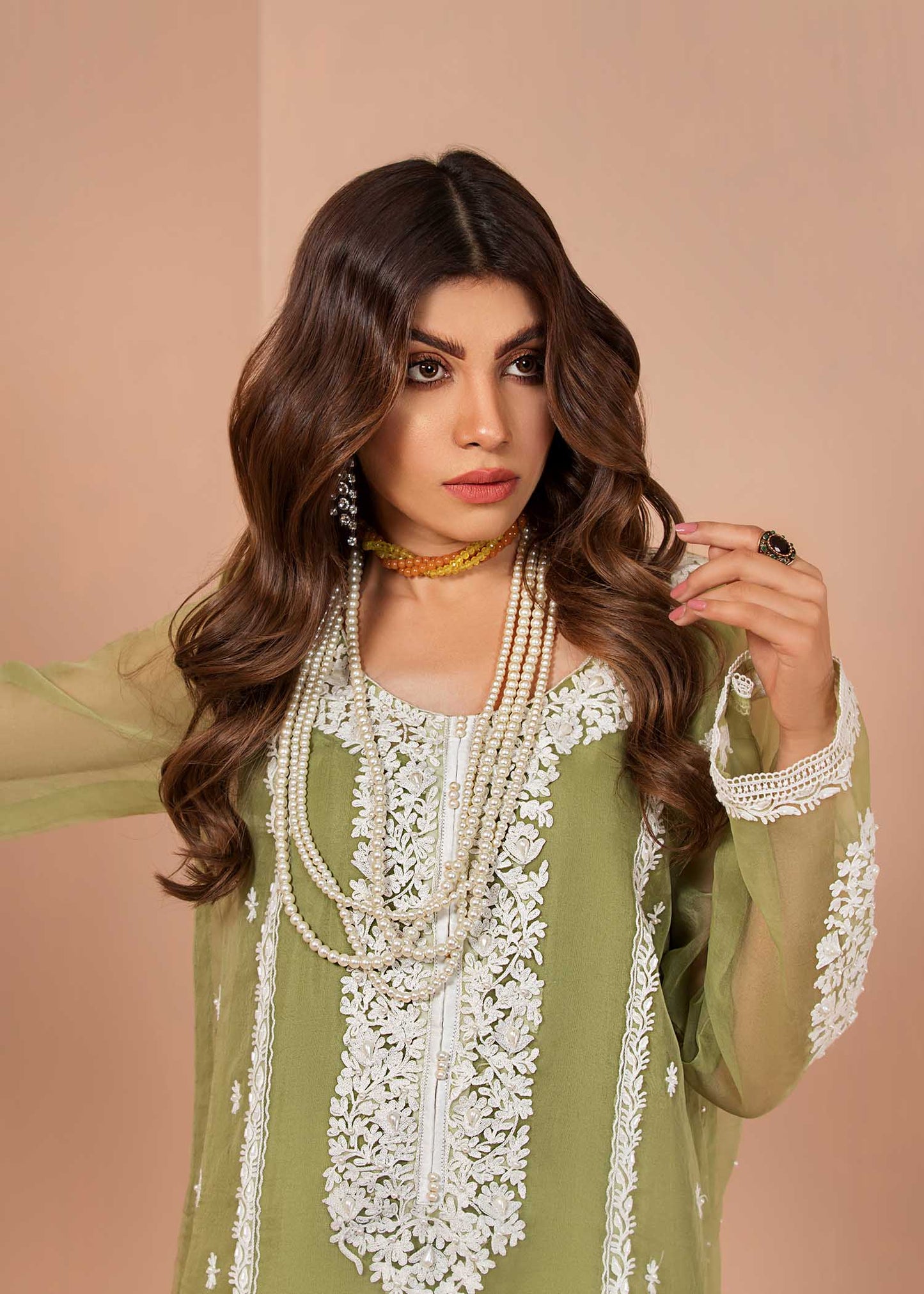 Dure Shahwar - Olive Green – Western.pk