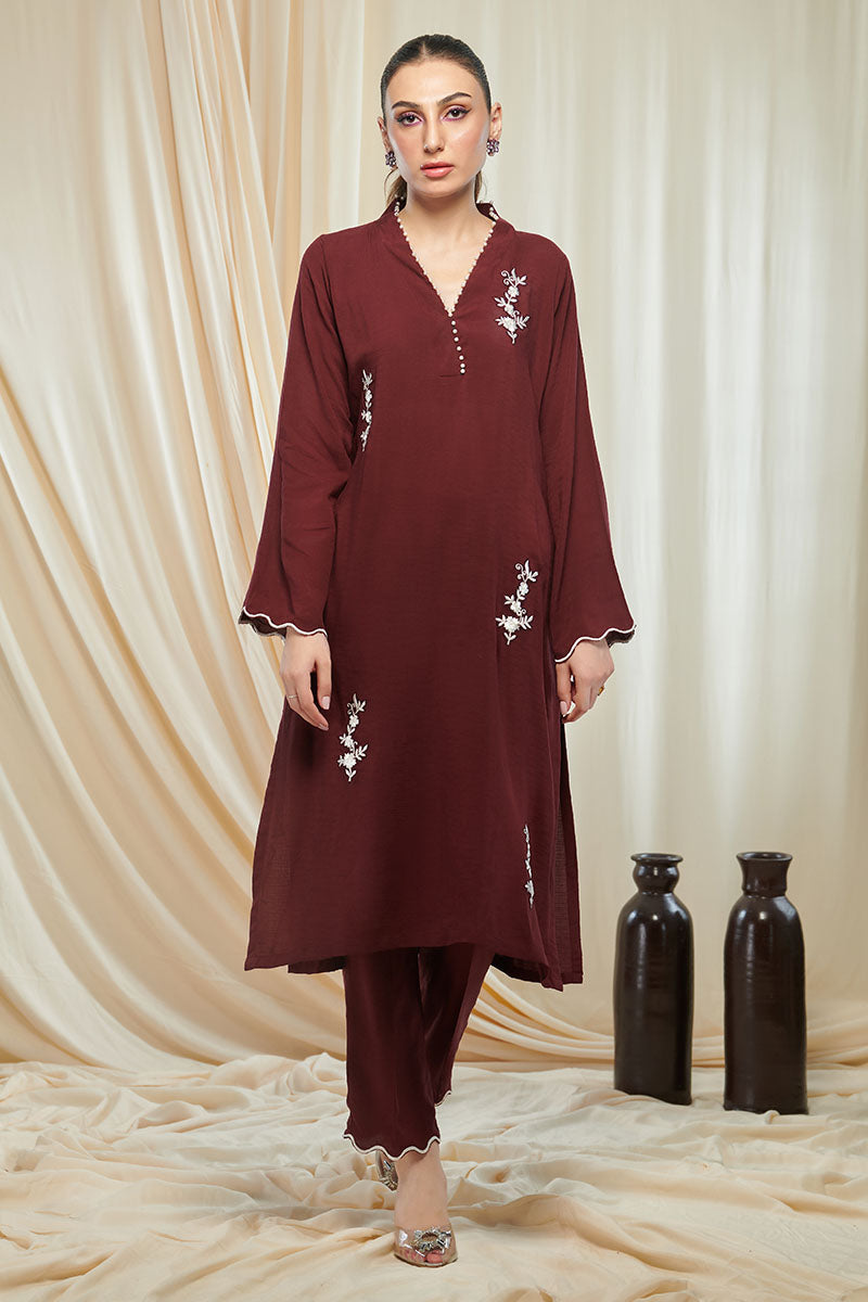Fatima Khan - Berry Maroon – Western.pk