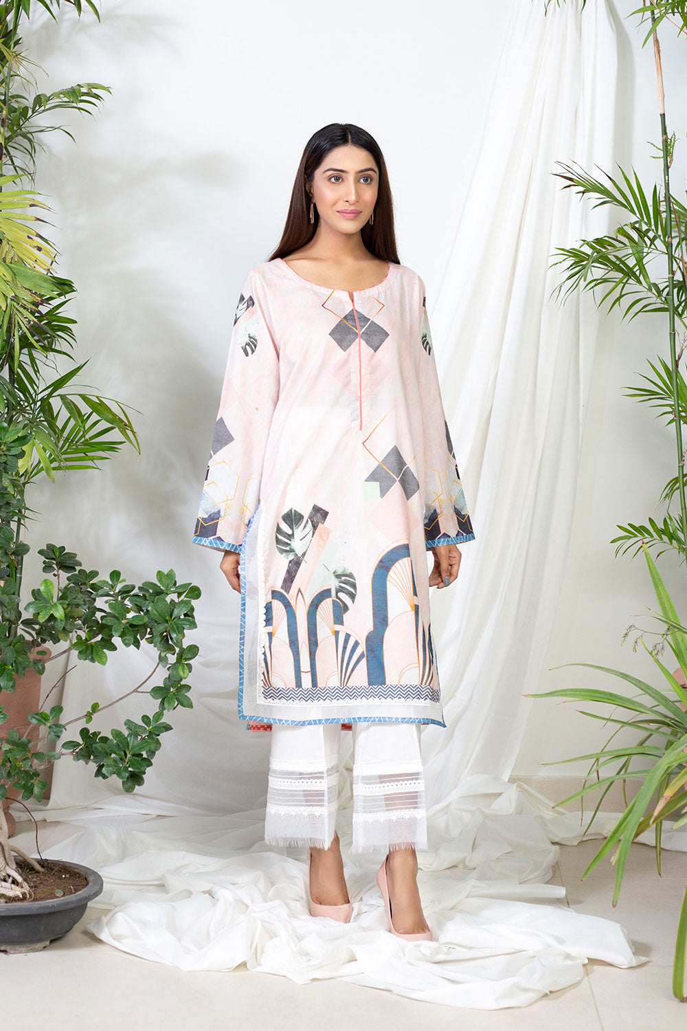Lyla - Printed Lawn Kurta (LP21014A) – Western.pk