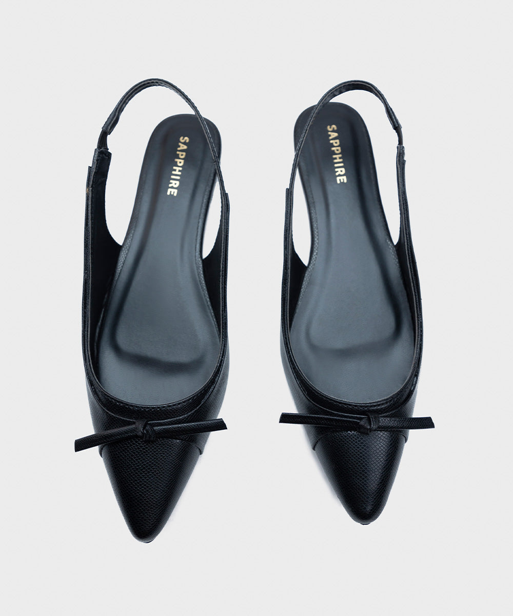 Sapphire - Black Pointed-Toe Slingback – Western.pk