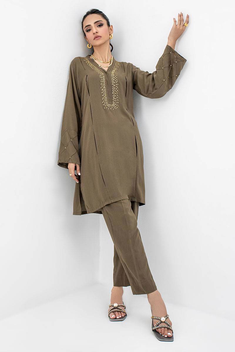 Fatima Khan - Burnt olive – Western.pk