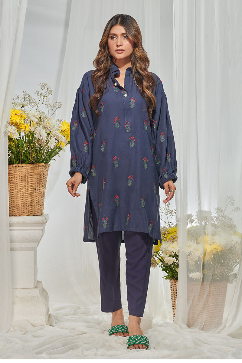 Fatima Khan - Floral Blue – Western.pk