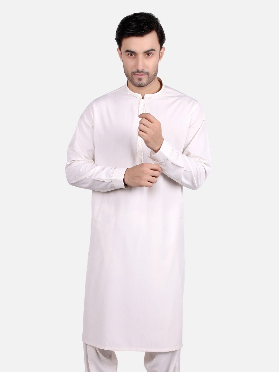 Edenrobe - Men's Cream Kurta Shalwar - EMTKS18S-40646 – Western.pk