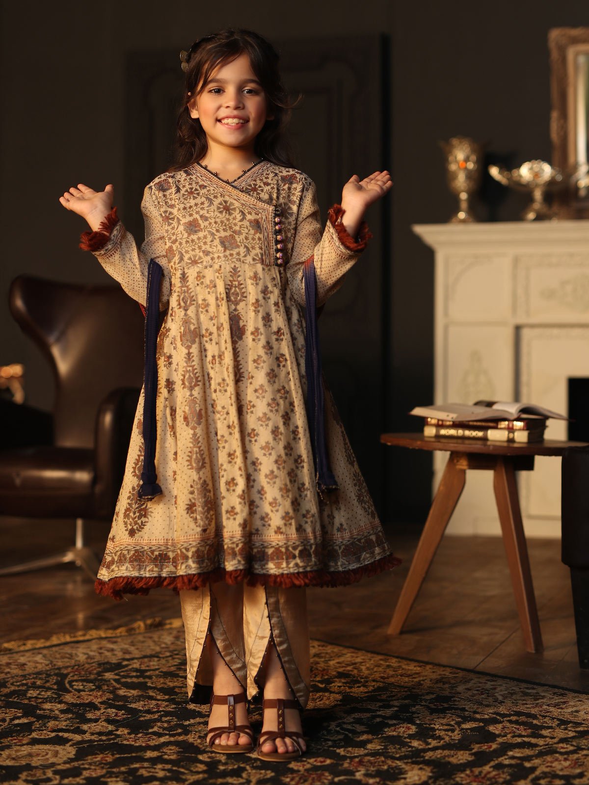 Edenrobe - Girl's Beige Pishwas - EGTP19-22112 – Western.pk