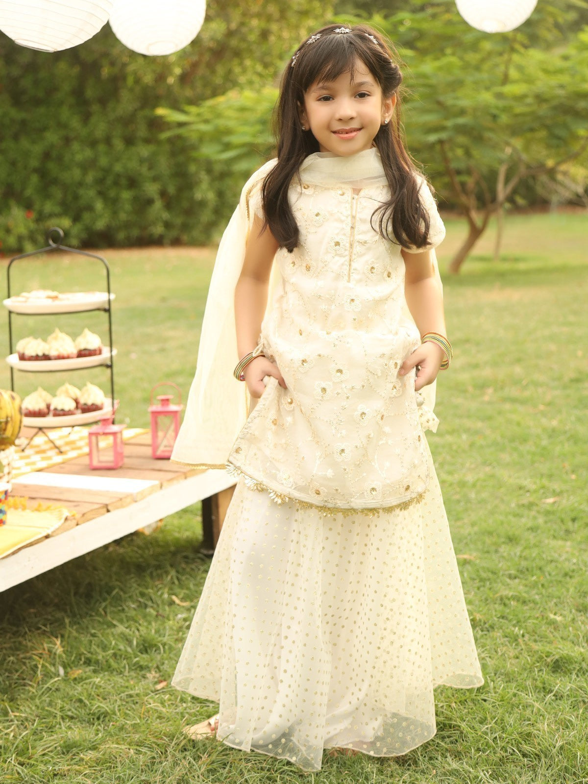 Edenrobe - Girl's Off White Pishwas - EGTP20-22164 – Western.pk