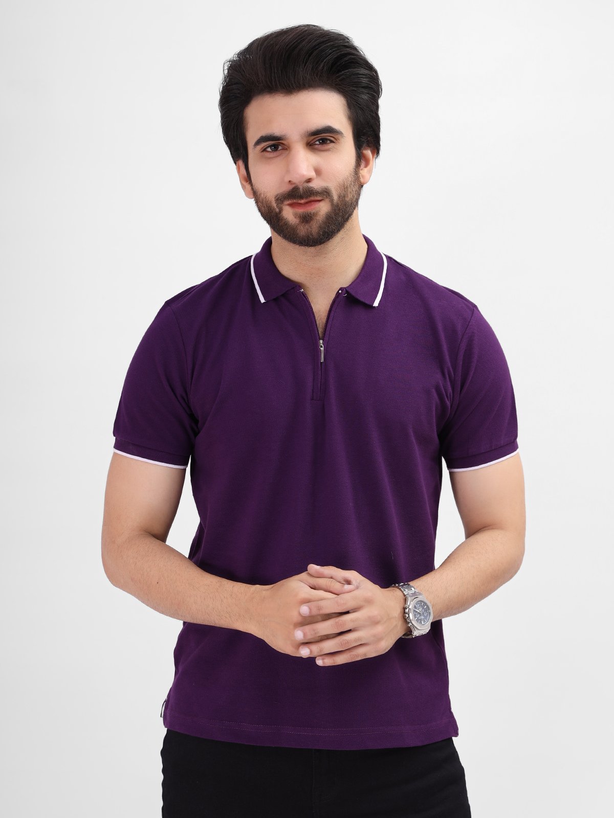 Edenrobe - Men's Purple Polo Shirt - EMTPS21-060 – Western.pk
