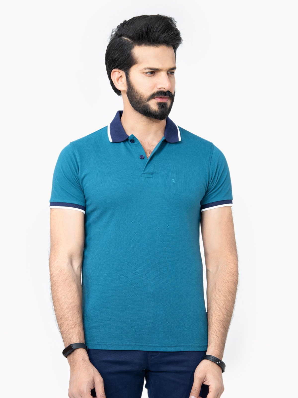 Edenrobe - Men's Teal Blue Polo Shirt - EMTPS22-003 – Western.pk