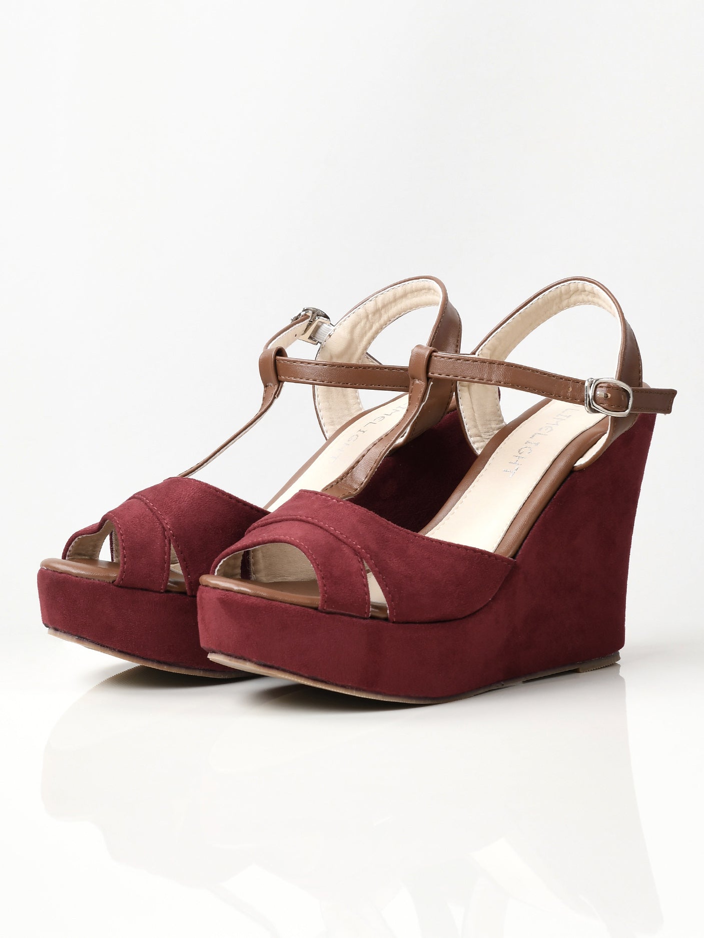 Limelight - Suede Wedges - Maroon – Western.pk