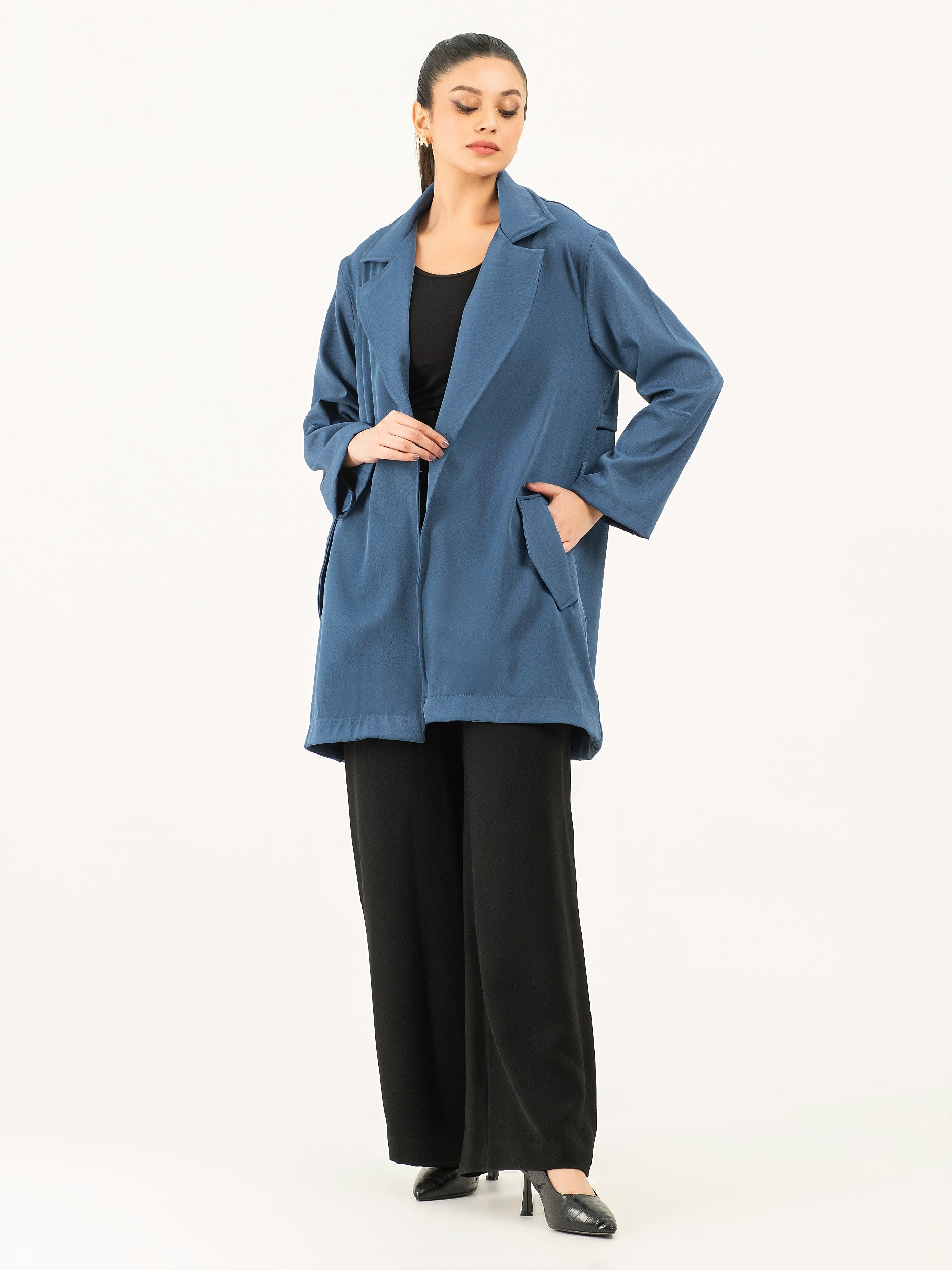 Belted Viscose Coat – Western.pk