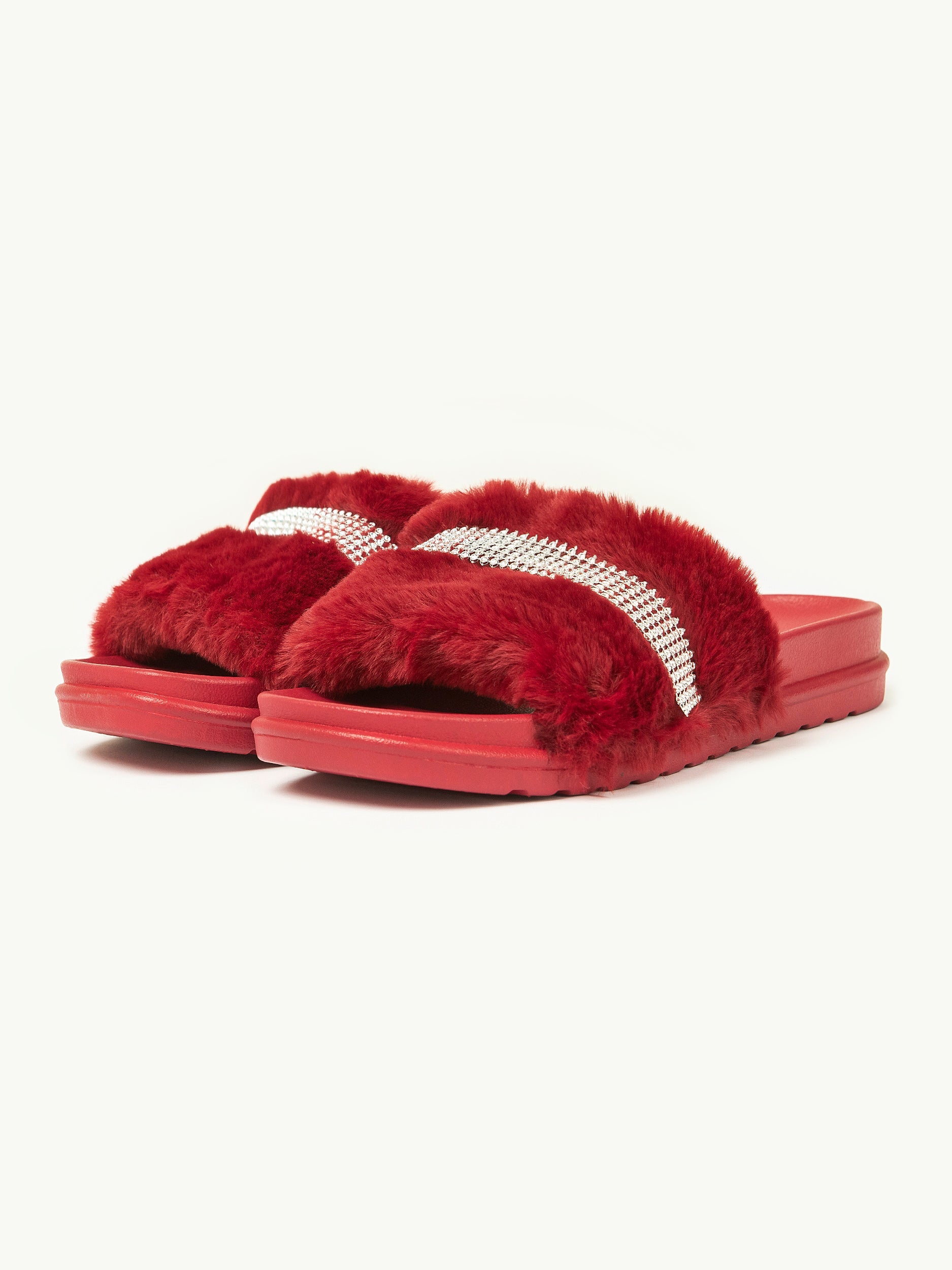 Limelight - Embellished Fur Sliders – Western.pk