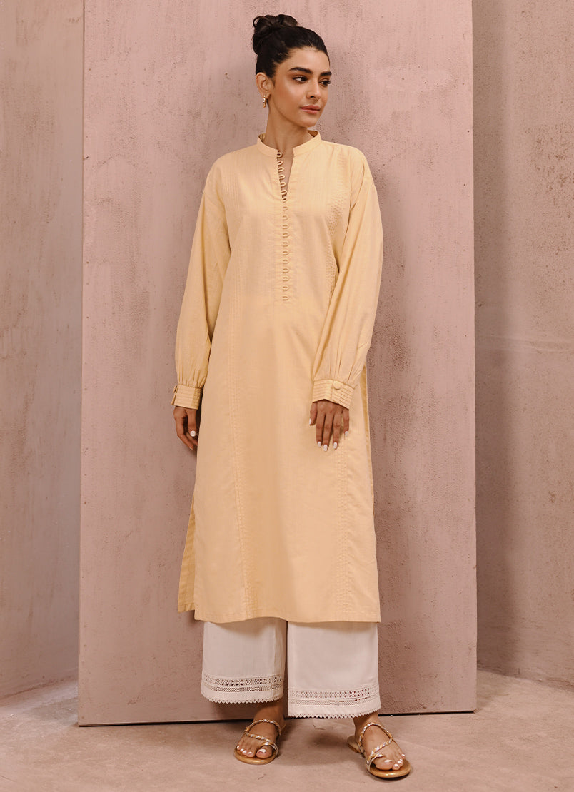 Pastel Yellow Kurta – Western.pk