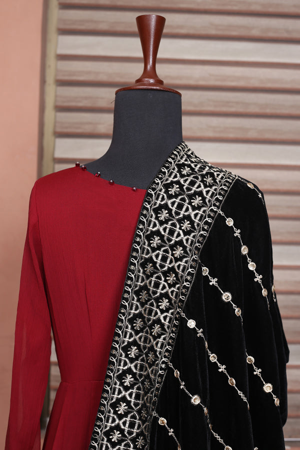 Adan's Libas - Emperor - Embroidered Velvet Shawl – Western.pk