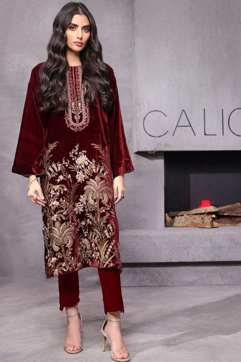 Alkaram - 2 Pc Velvet Suit – Western.pk